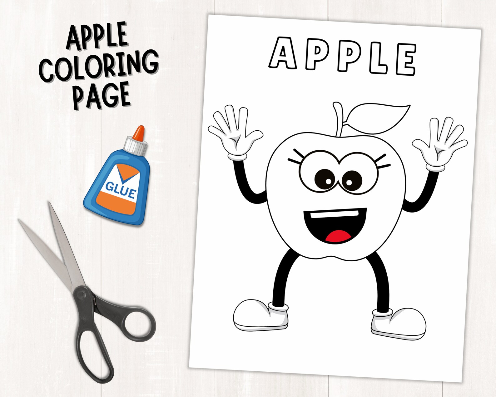 Printable Apple Craft Template for Kids | Fall Craft Activity | Autumn ...