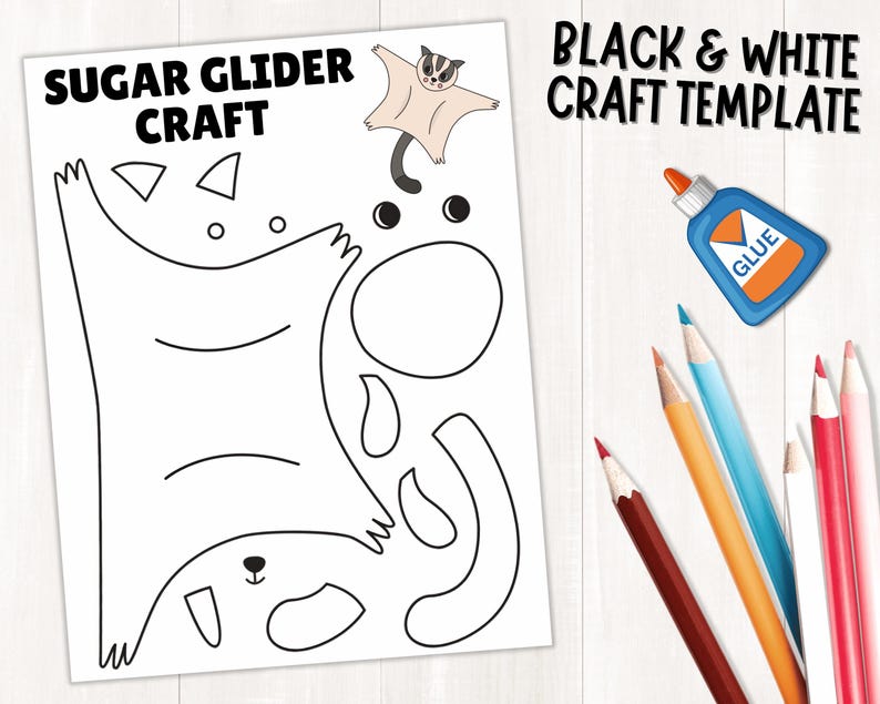 Printable Sugar Glider Craft for Kids | Australian Nocturnal Animal ...