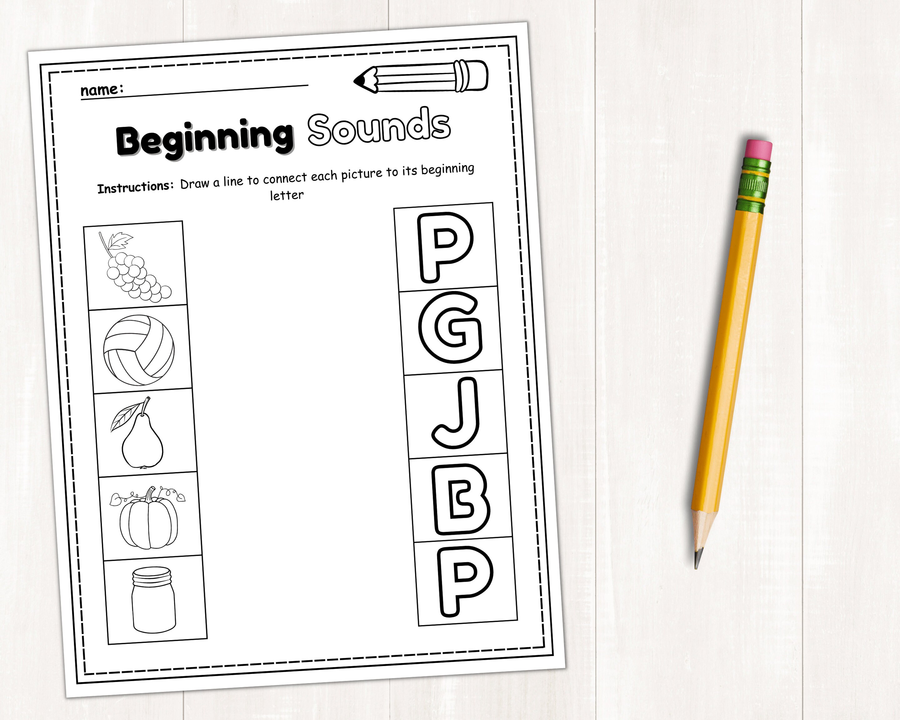 Beginning Sounds Worksheets Beginning Letter Sounds Activity Sheets ...