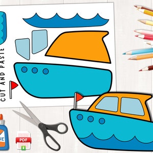 Printable Speedboat Craft Template | Transportation Craft | Color, Cut ...