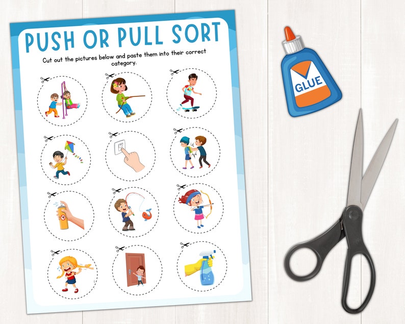 Push or Pull Sorting Activity | Force and Motion | Cut and Paste ...