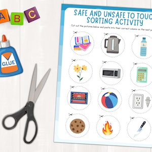 Safe and Unsafe to Touch Sorting Activity | Cut and Paste | Safe and ...