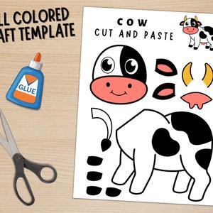 Printable Cow Craft | Farm Animal Craft | Farm Activities | Color, Cut ...