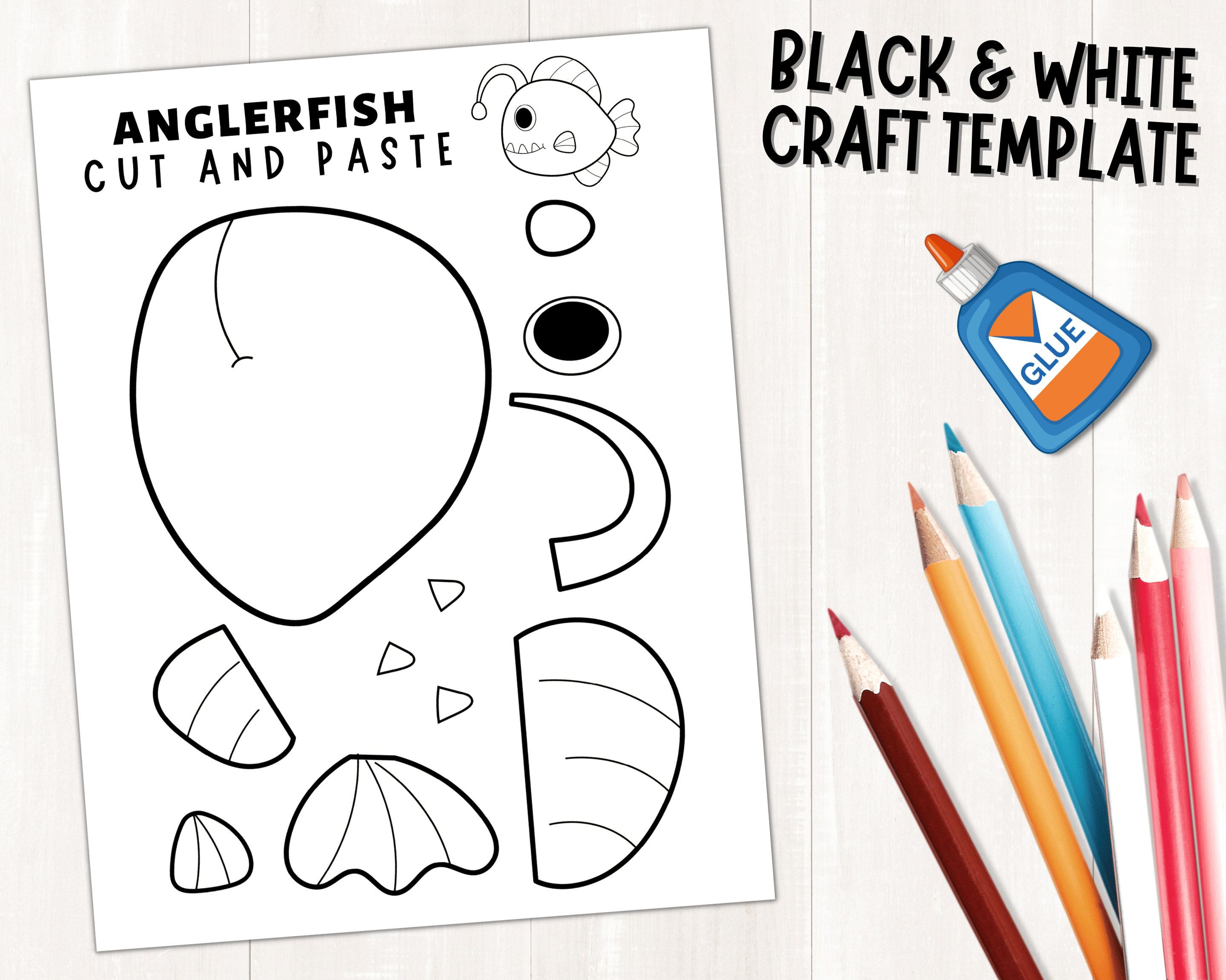 Anglerfish Craft for Kids, Ocean Animal Activity, Sea Life Craft ...
