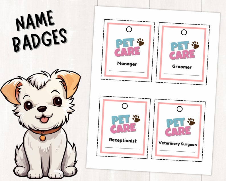 Vet Clinic Dramatic Play Printables | Veterinary Clinic Pretend Play ...