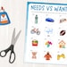 Needs Vs. Wants Sort Worksheets | Cut and Paste Activity | Needs and ...