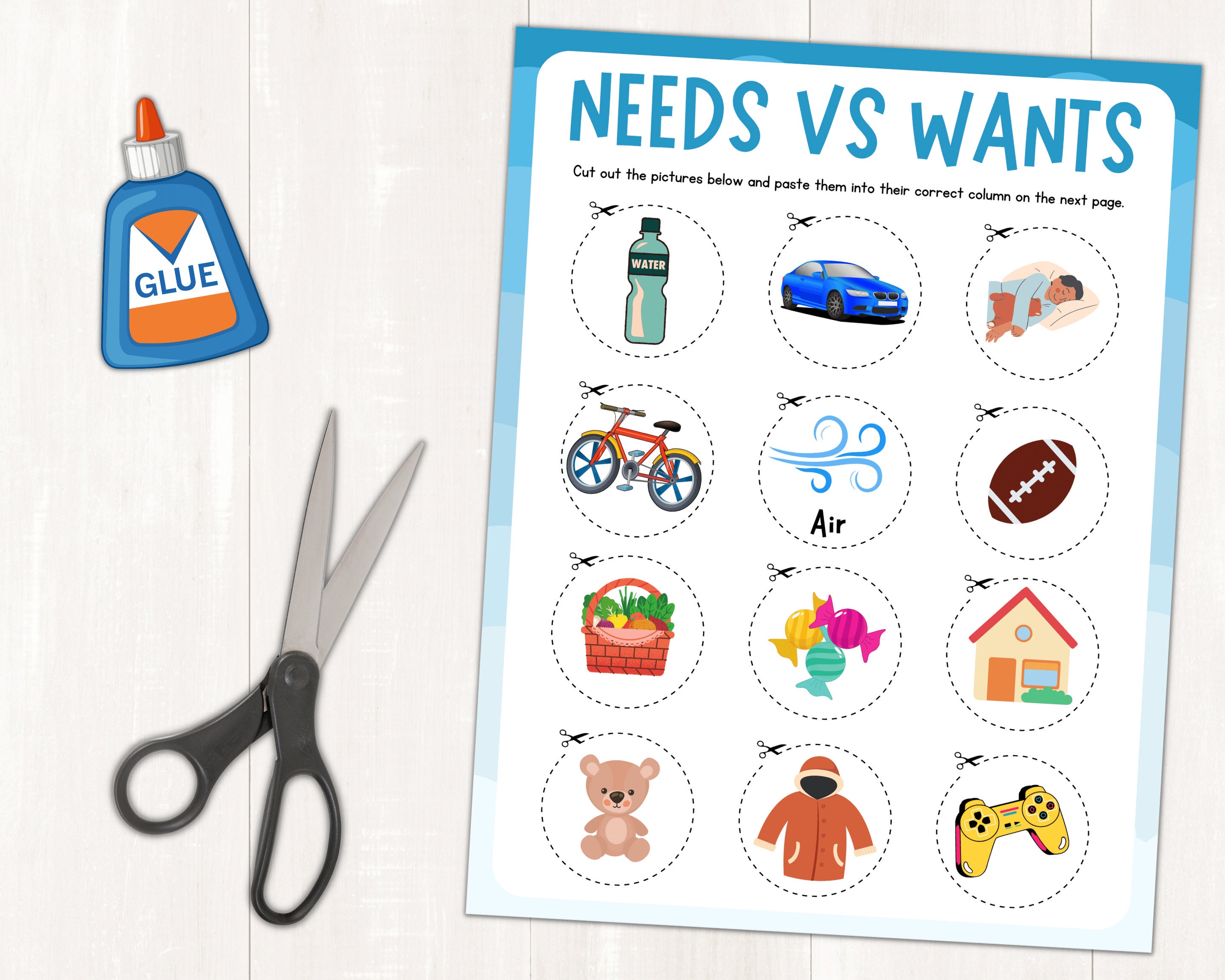 Needs Vs. Wants Sort Worksheets | Cut and Paste Activity | Needs and ... Needs Vs. Wants Sort Worksheets | Cut and Paste Activity | Needs and ...