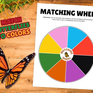 Butterfly Color Matching Wheel Activity | Butterfly Color Game | Spring ...