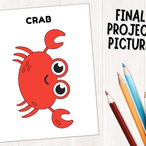 Crab Craft, Printable Template, Sea Life Activity, Ocean Animal Craft ...