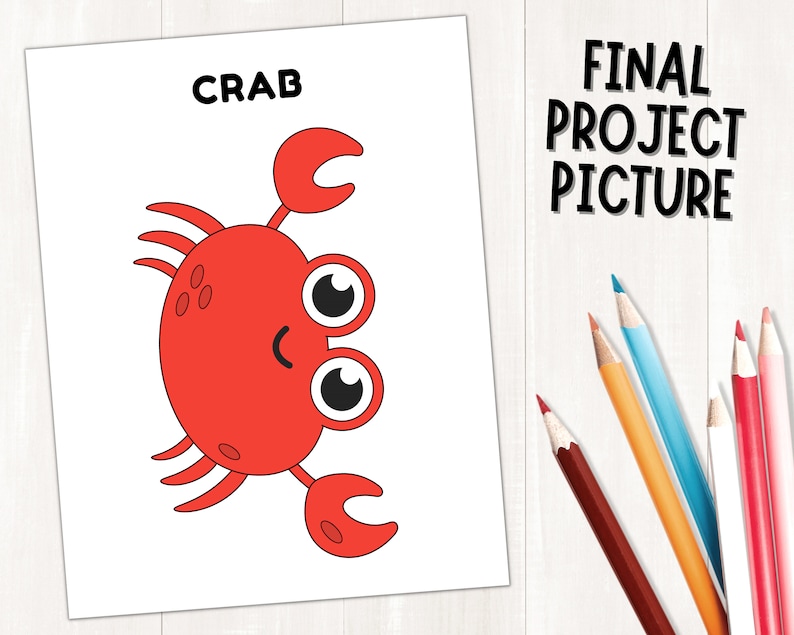 Crab Craft, Printable Template, Sea Life Activity, Ocean Animal Craft ...