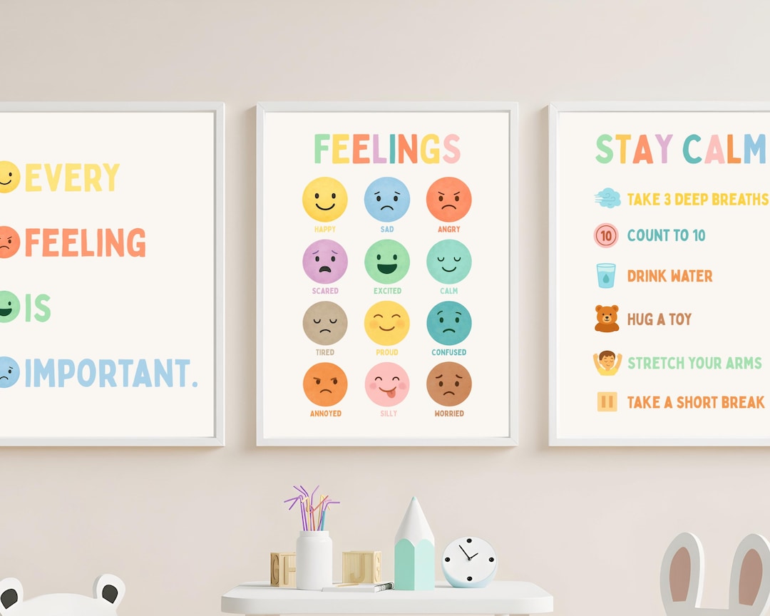 Feelings Posters for Kids | SEL Emotions & Calm Down Strategies (3 ...