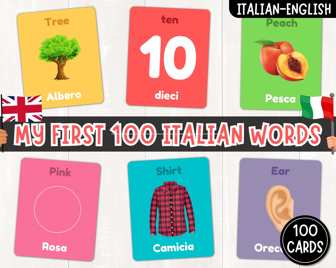 My First 100 Italian Words | Printable Italian-english Picture ...