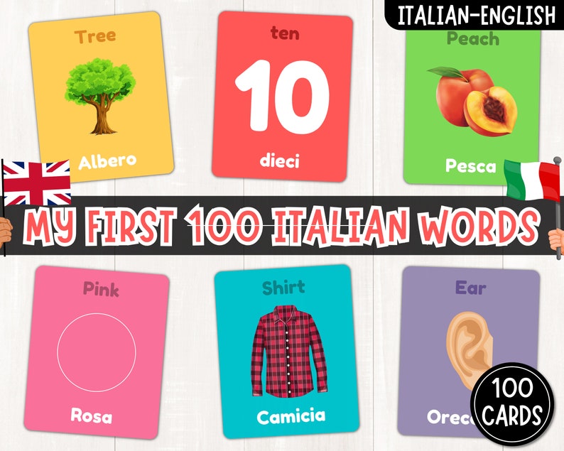 My First 100 Italian Words | Printable Italian-english Picture ...