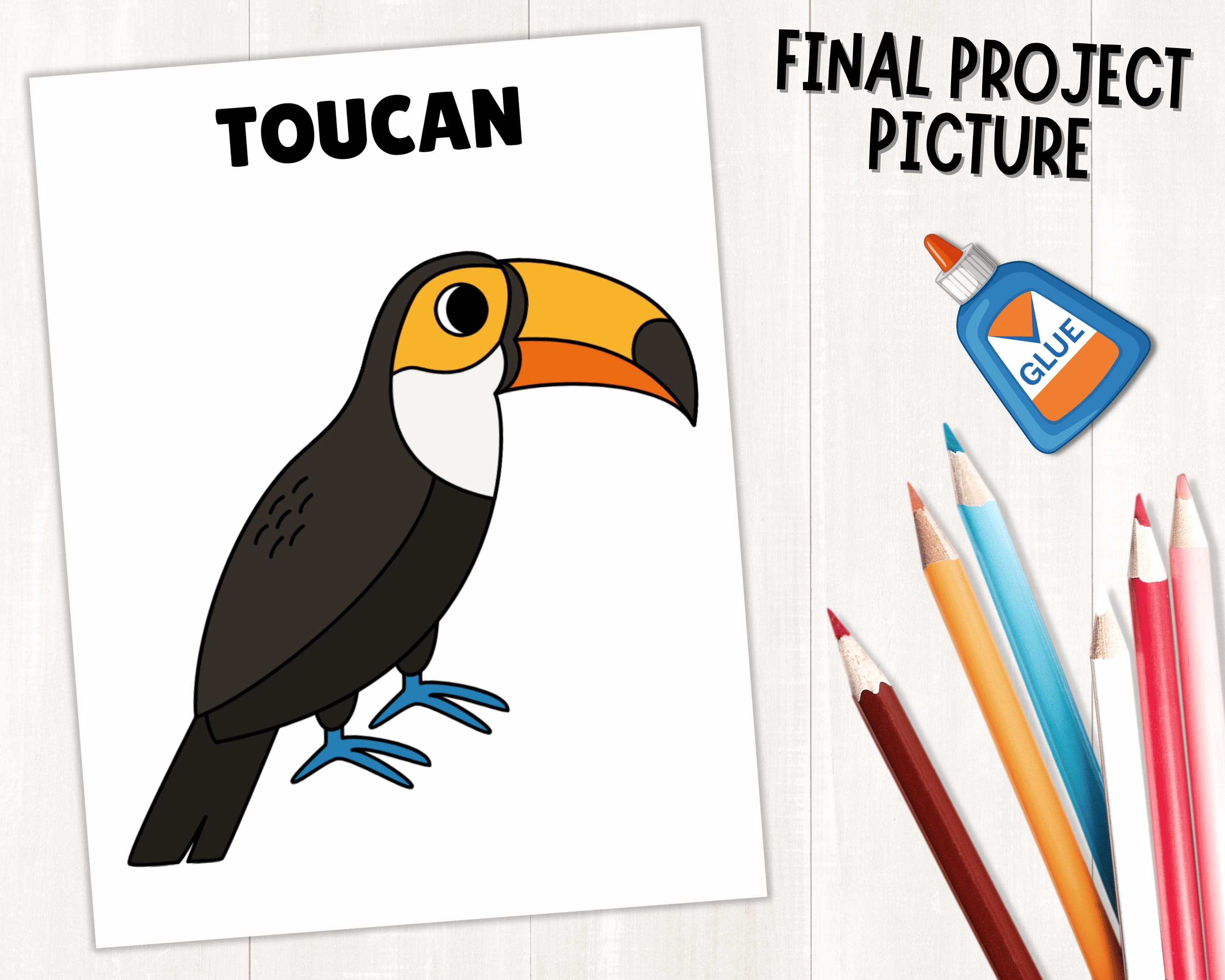 Printable Toucan Craft for Kids | Rainforest Bird Summer Activity ...
