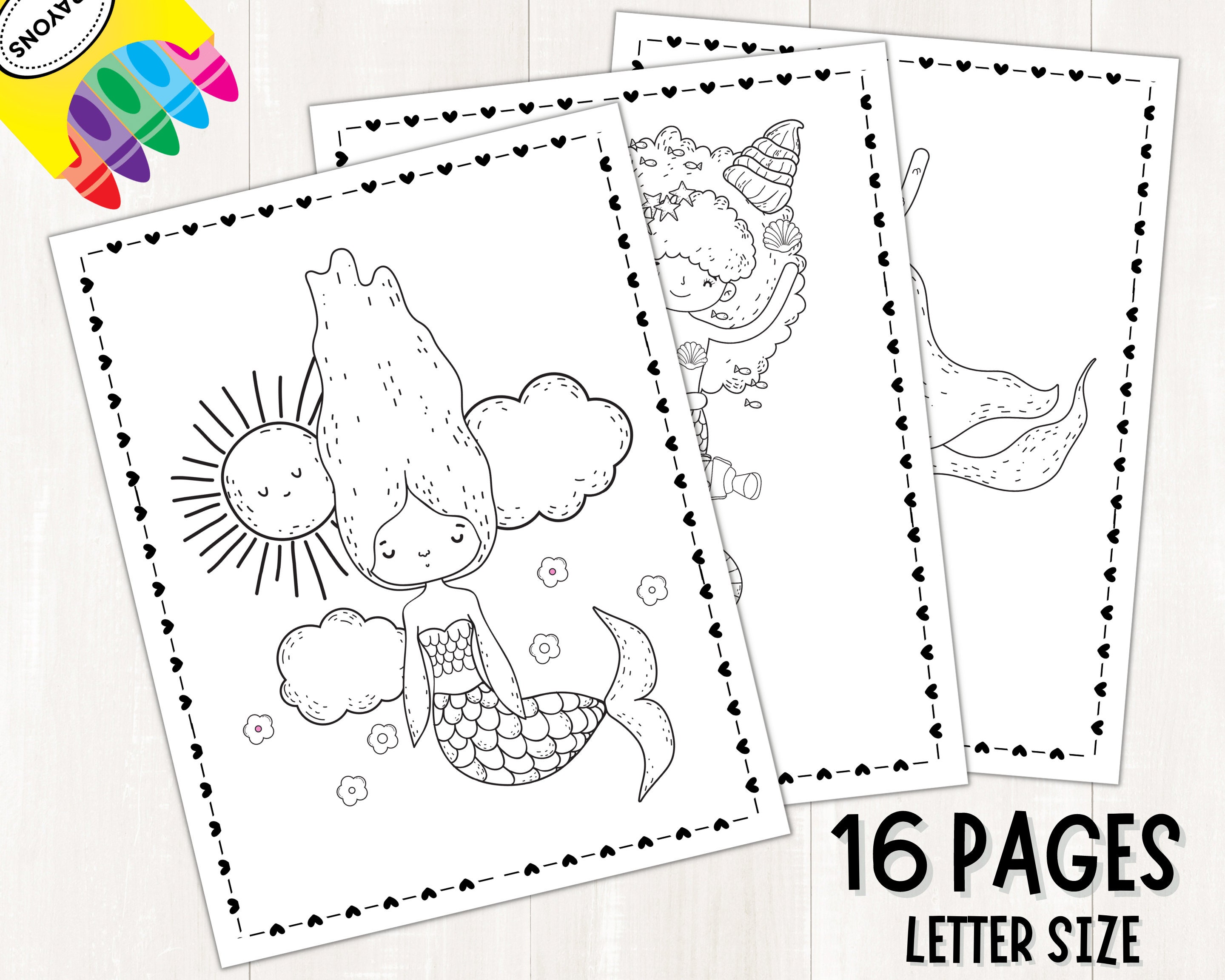 Printable Mermaids Coloring Pages for Girls Ocean Coloring Sheets ...