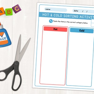 Hot and Cold Sorting Activity, Printable Hot or Cold Worksheets ...