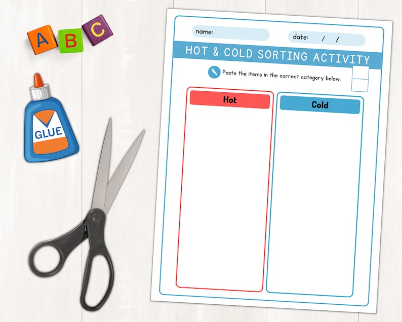 Hot and Cold Sorting Activity, Printable Hot or Cold Worksheets ...