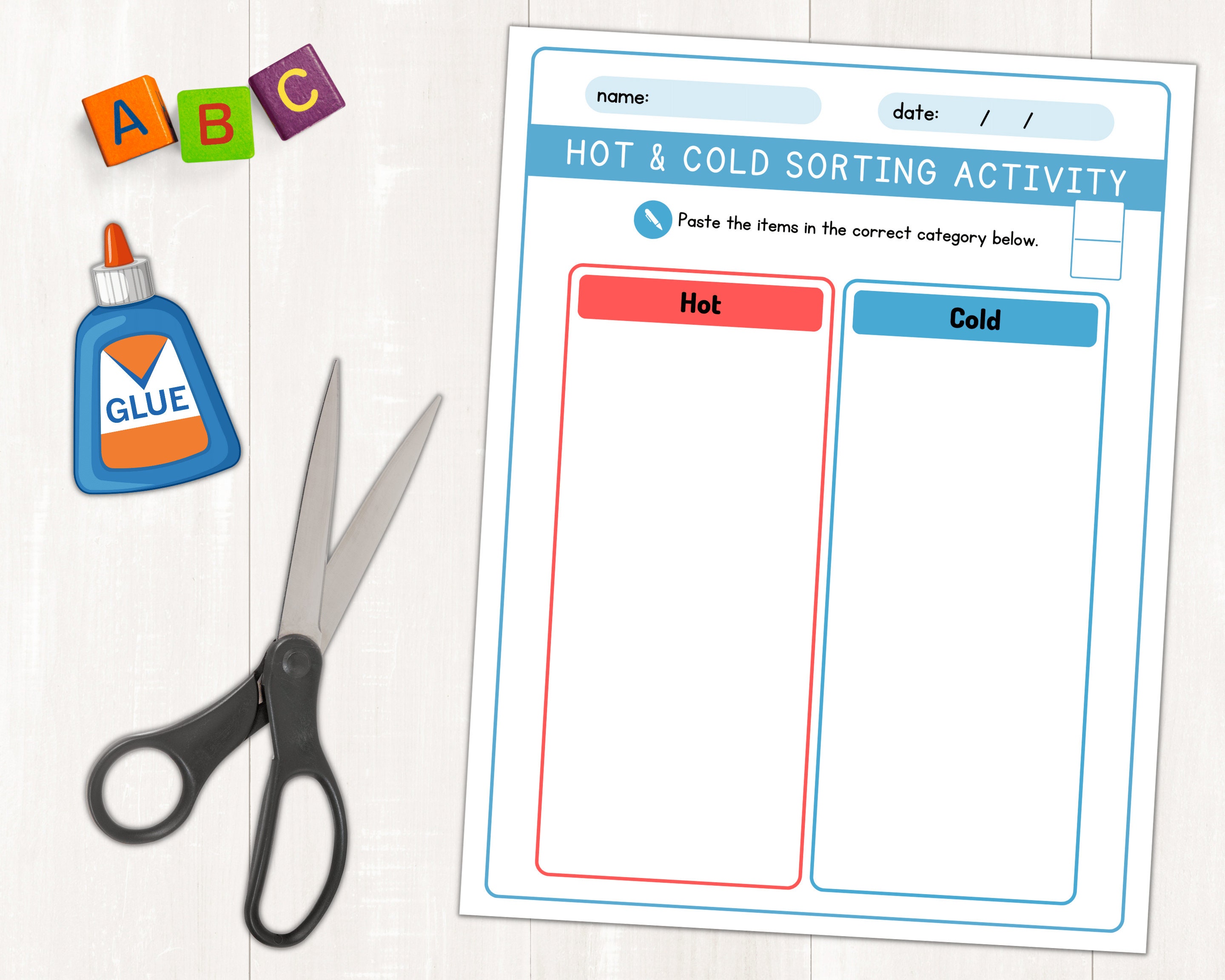 Hot and Cold Sorting Activity, Printable Hot or Cold Worksheets ...