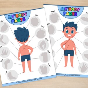 Body Parts Matching Activity | Preschool Activity | Parts of the Body ...