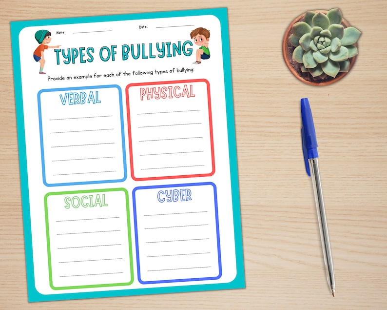 Anti-bullying Printable Worksheets | Anti-bullying Week Activity | Stop ...