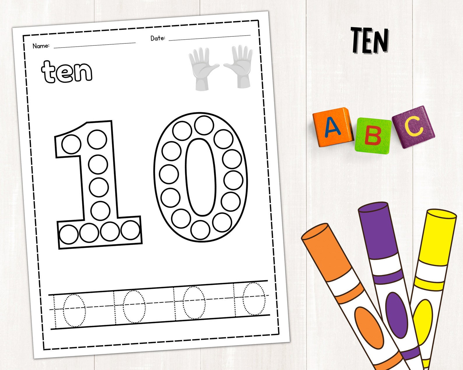 Number Dot Marker 0-10 Worksheets Counting Do-a-dot Printables Numbers ...
