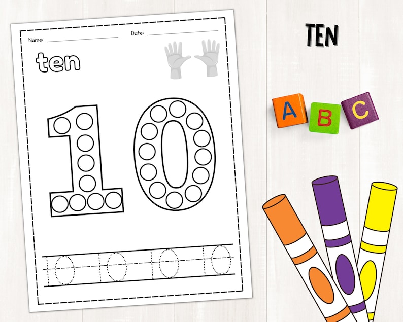 Number Dot Marker 0-10 Worksheets | Counting Do-a-dot Printables ...