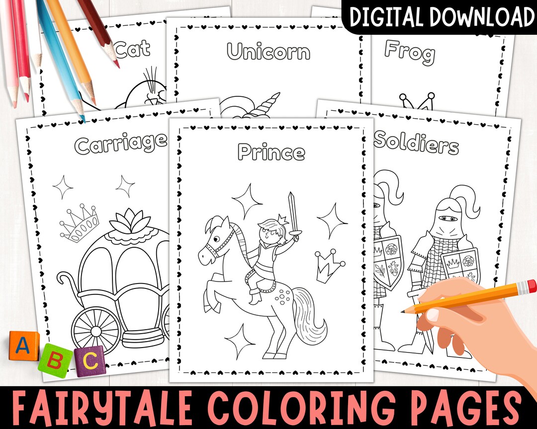 Fairy Tales Coloring Sheets for Kids, 9 Coloring Pages of Fairy Tale ...