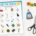 Trash Sorting Activity Printable Worksheets | Earth Day Activities ...