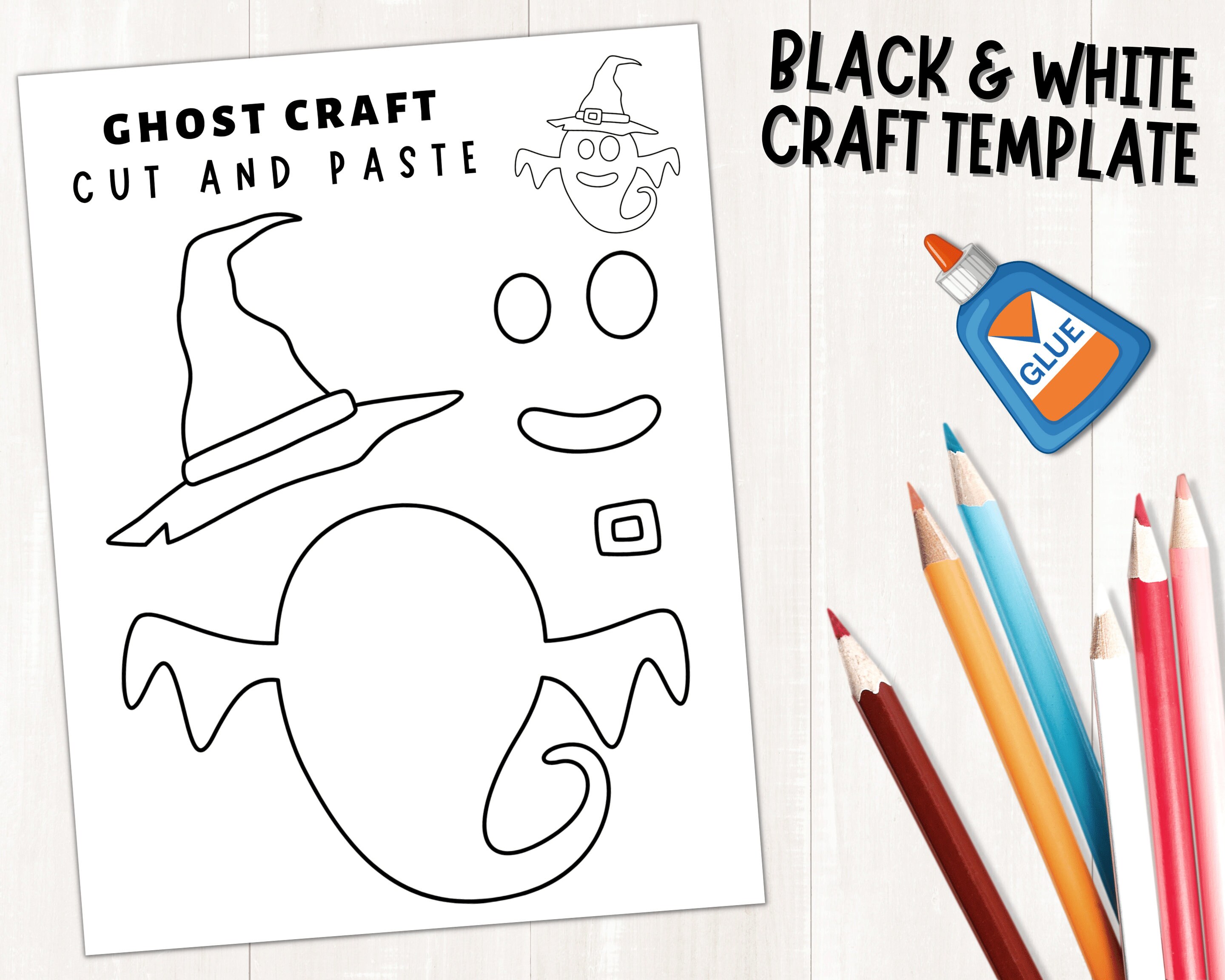 Printable Ghost Craft Template | Halloween Activities | Color, Cut, and ...