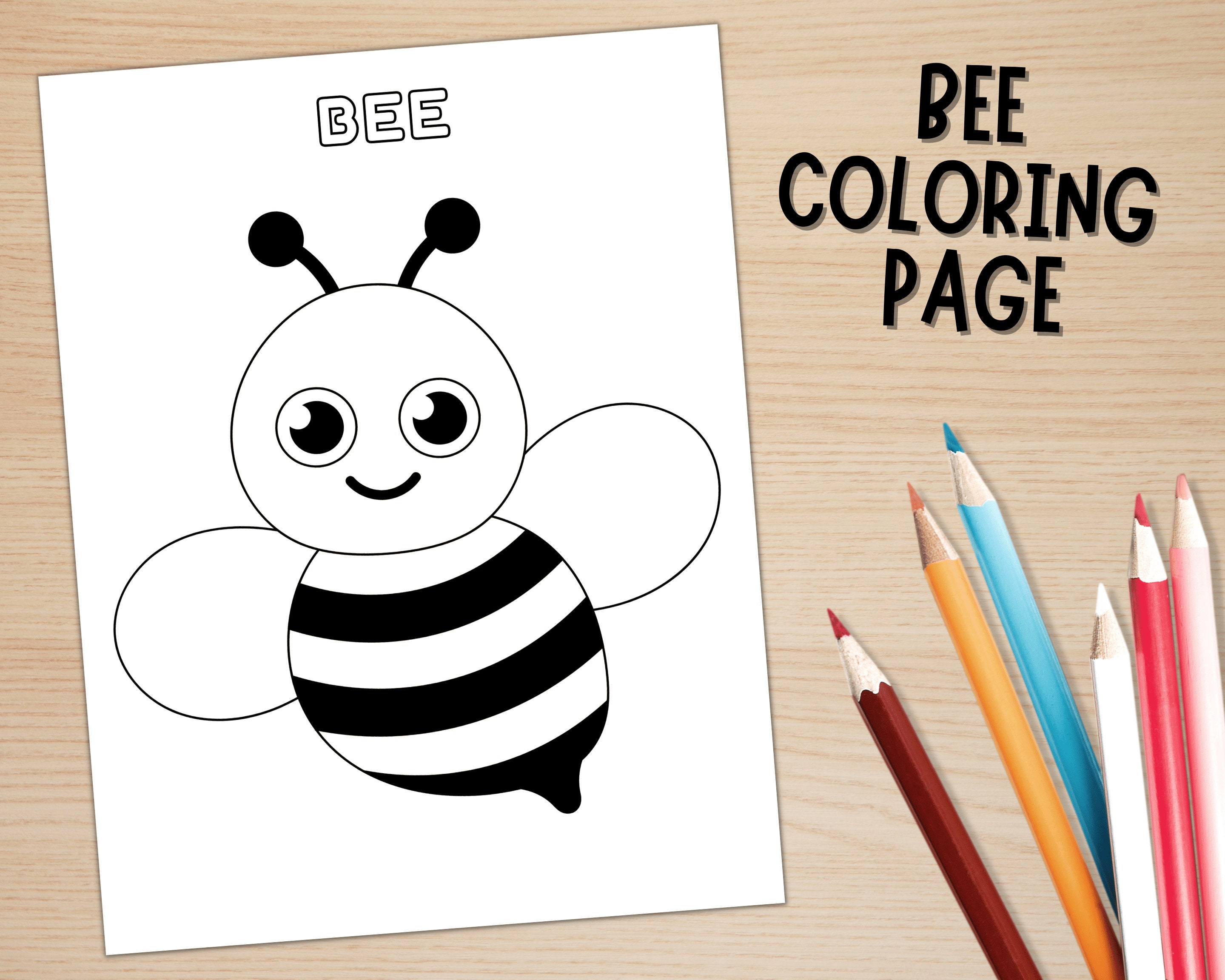 Bee Craft Printable Template | Spring Activities | Bee Coloring Page ...