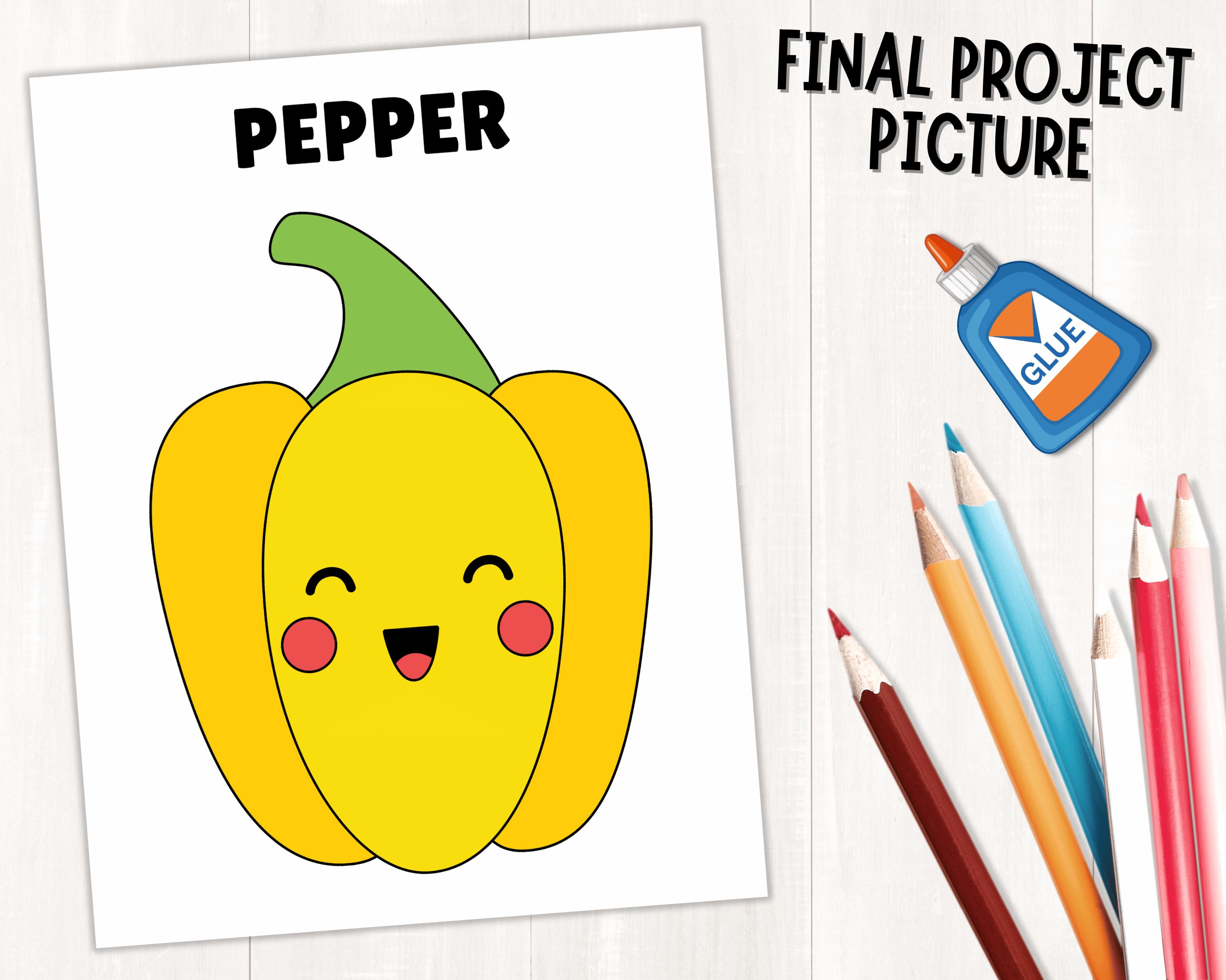 Printable Pepper Craft Template | Vegetable Craft Activity | Build a ...