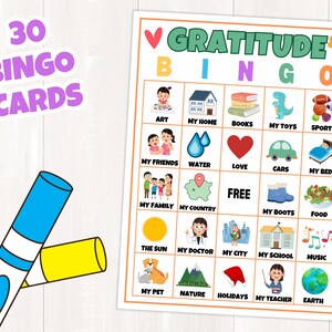 Printable Gratitude Bingo Game | 30 Gratitude Bingo Cards ...