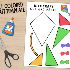 Kite Craft for Kids | Spring Activities | Build a Kite | Cut and Paste ...