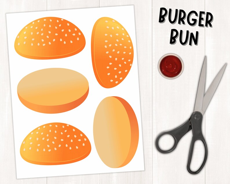 Burger Shop Pretend Play Dramatic Play Printables Build a Burger Game ...