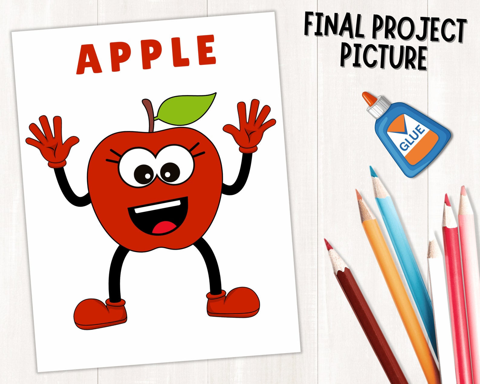 Printable Apple Craft Template for Kids | Fall Craft Activity | Autumn ...