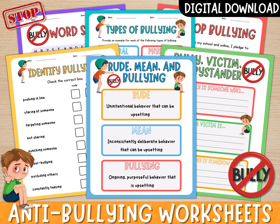 Anti-bullying Printable Worksheets | Anti-bullying Week Activity | Stop ...