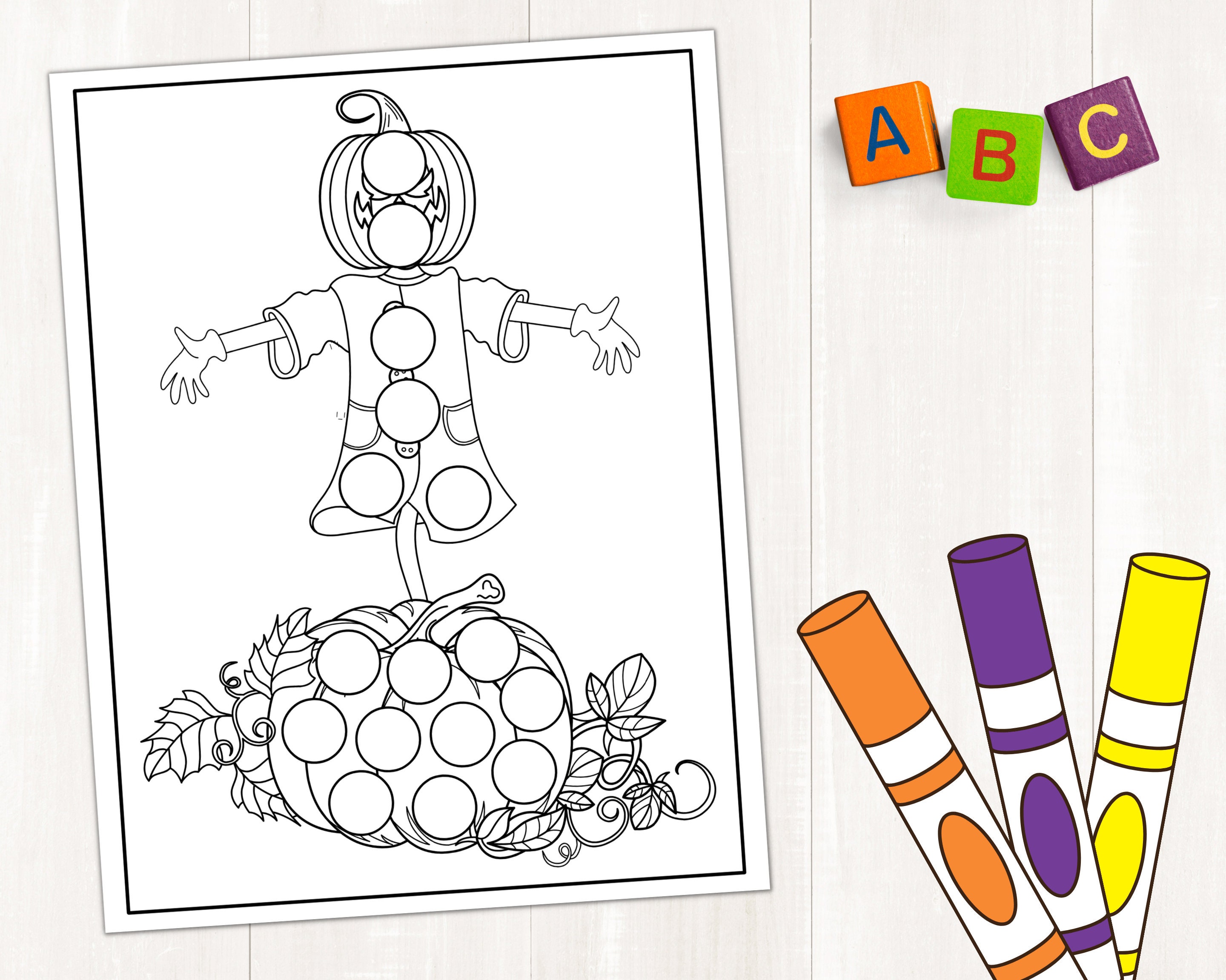 Halloween Dot Marker Printable Halloween Do a Dot Coloring - Etsy
