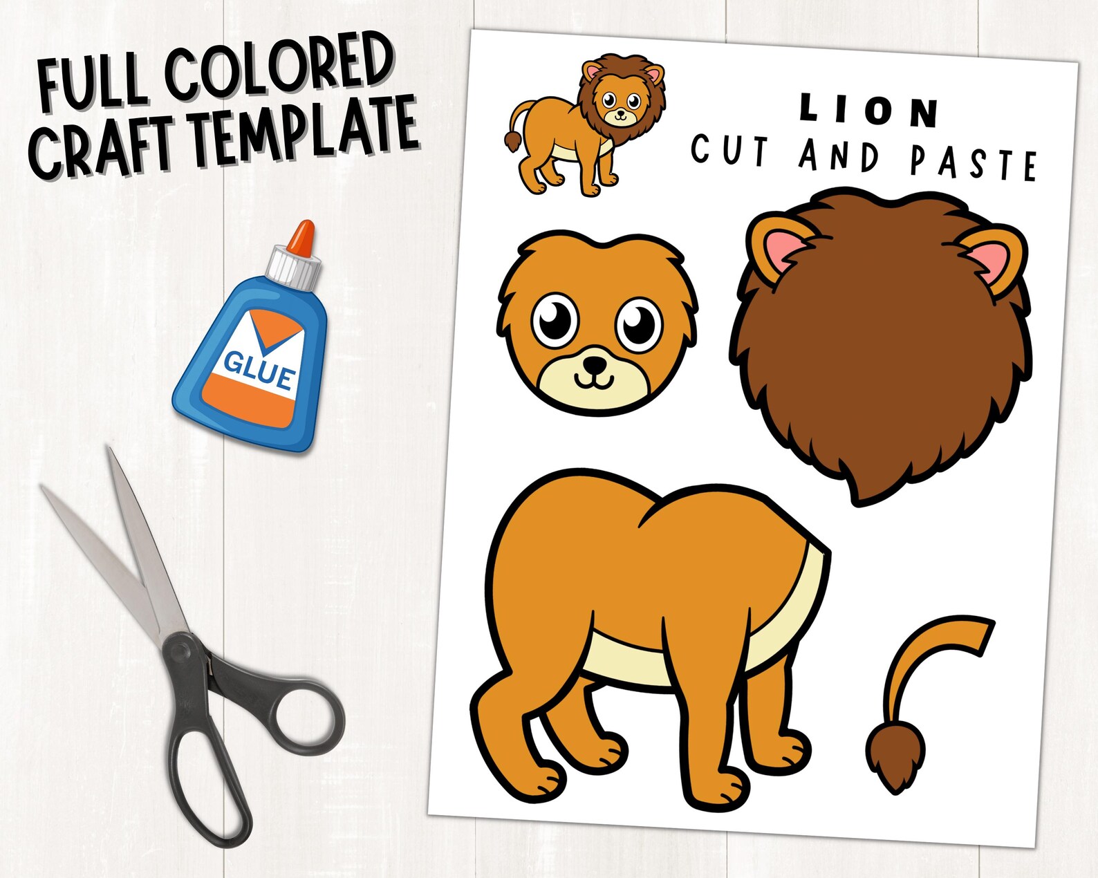 Printable Lion Craft for Kids | Safari Animal Craft | Preschool Crafts ...