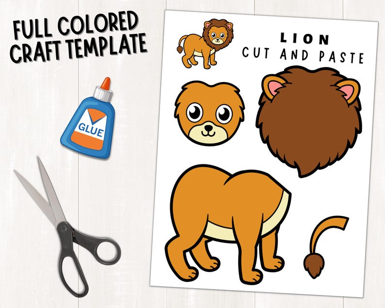 Printable Lion Craft for Kids | Safari Animal Craft | Preschool Crafts ...