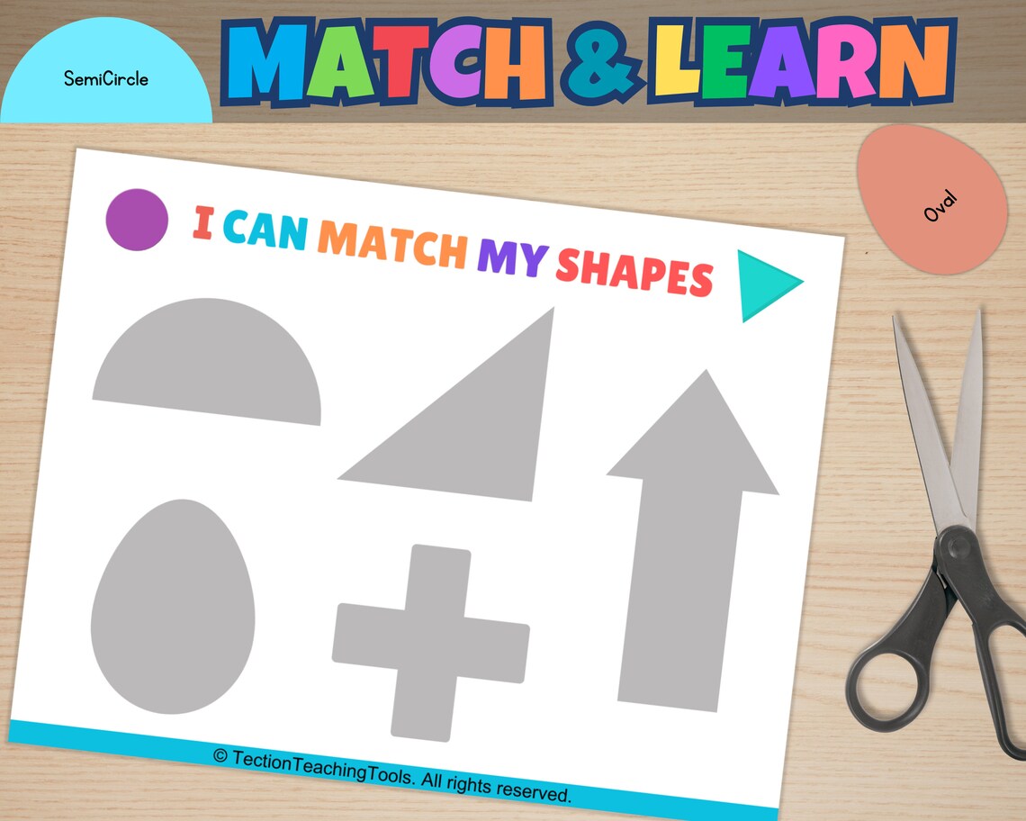 2D Shapes Shadow Matching Activity for Kids, Shapes Busy Bags ...