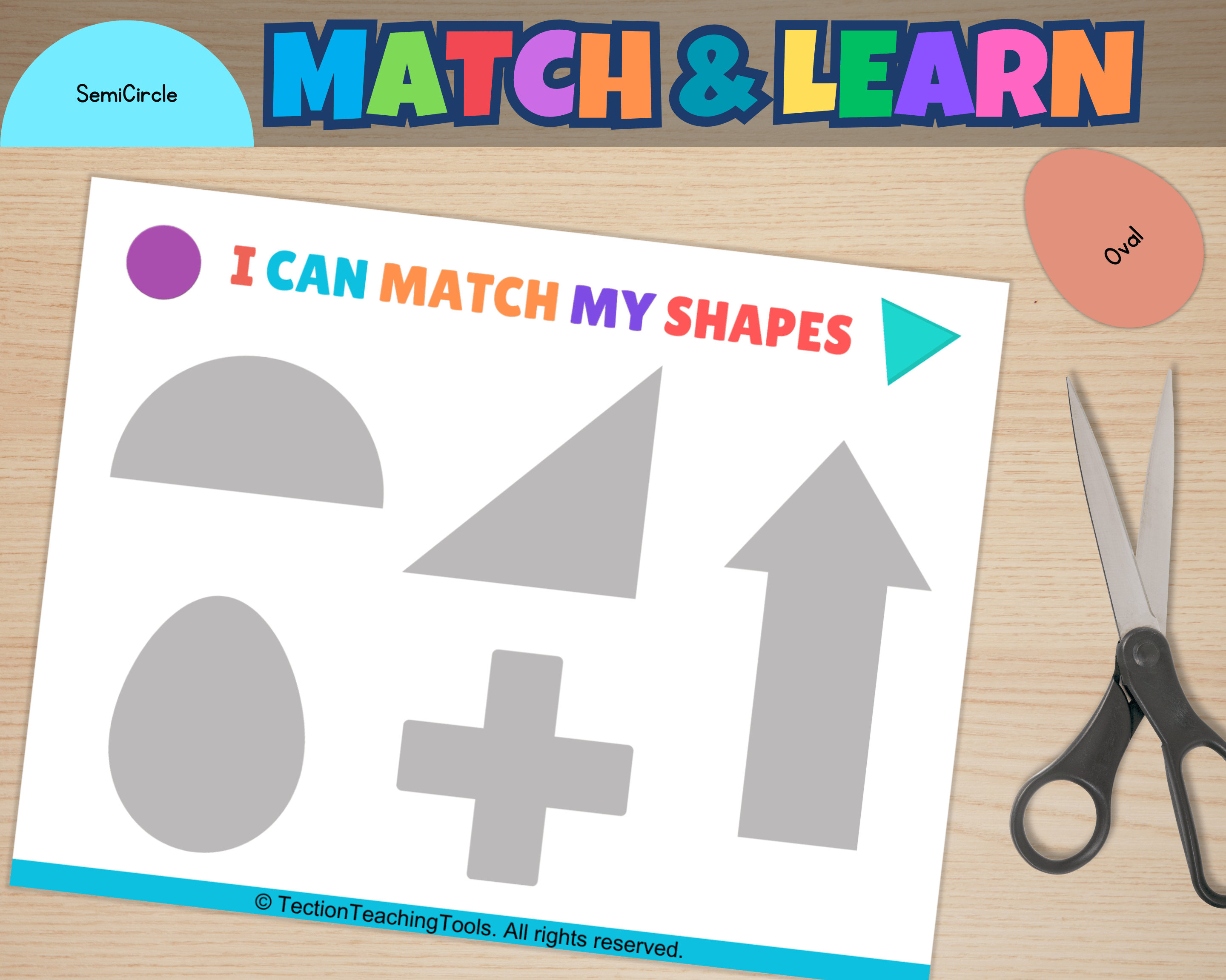 2D Shapes Shadow Matching Activity for Kids, Shapes Busy Bags ...
