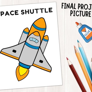 Printable Space Shuttle Craft for Kids | Outer Space Activity | Color ...