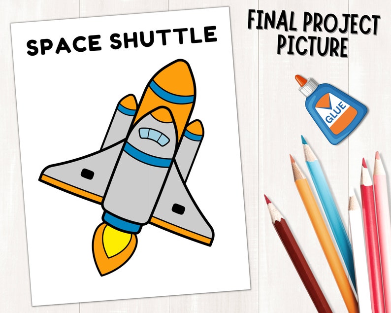 Printable Space Shuttle Craft for Kids | Outer Space Activity | Color ...