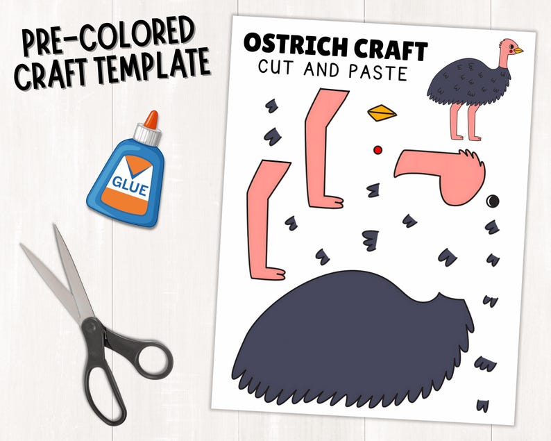 Printable Ostrich Craft Template for Kids | African Animal Activity ...