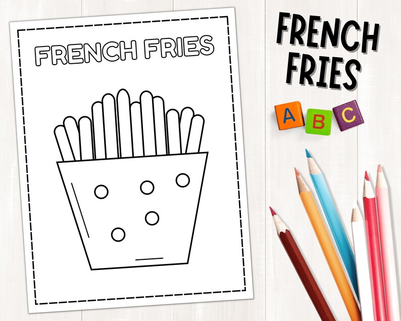 Printable Fast Food Coloring Pages for Kids, Junk Food Coloring Sheets ...