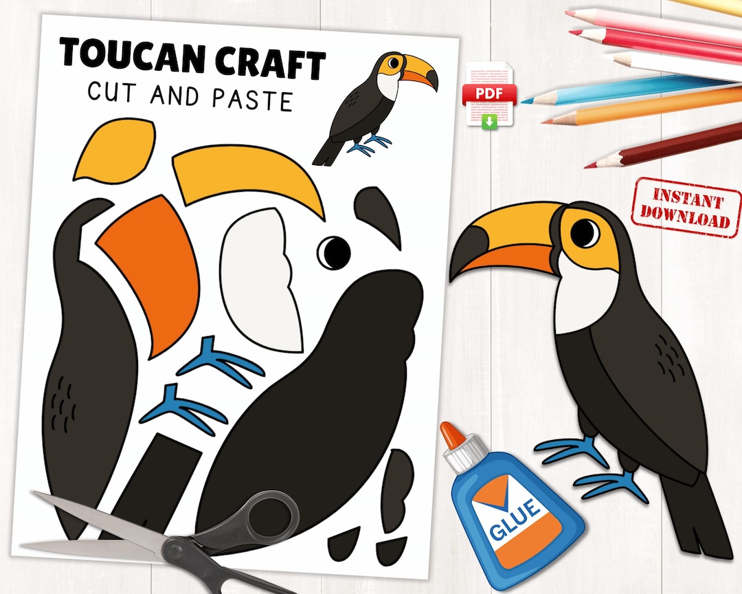 Printable Toucan Craft for Kids | Rainforest Bird Summer Activity ...