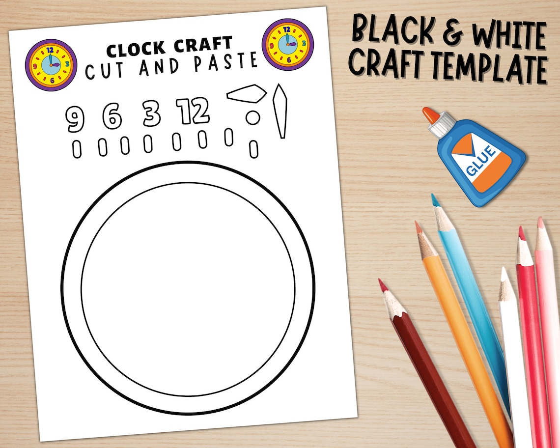 Printable Clock Craft for Kids, Telling Time Activity, Build a Clock ...