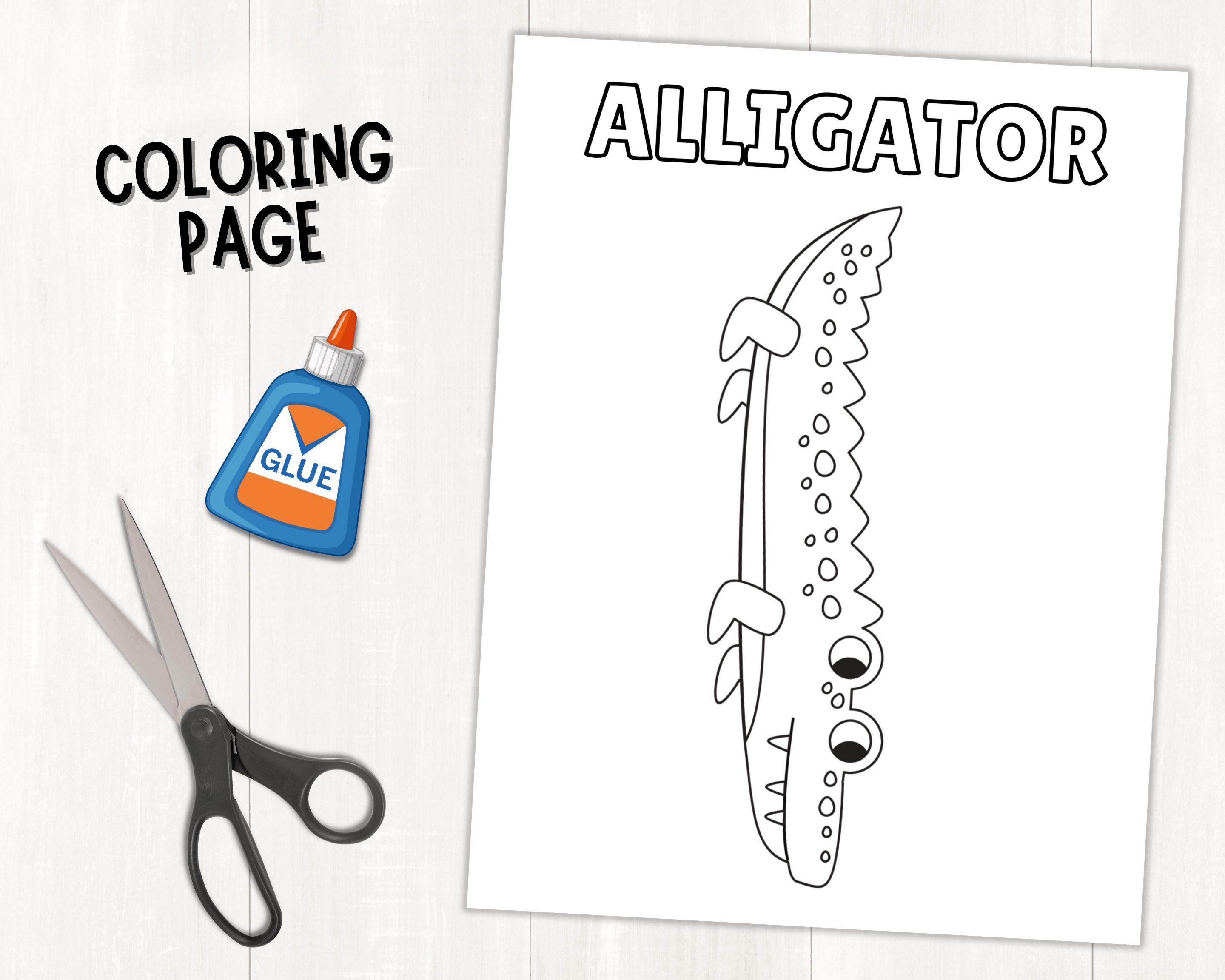 Printable Alligator Craft Template | Reptile Activities | Zoo Animal ...