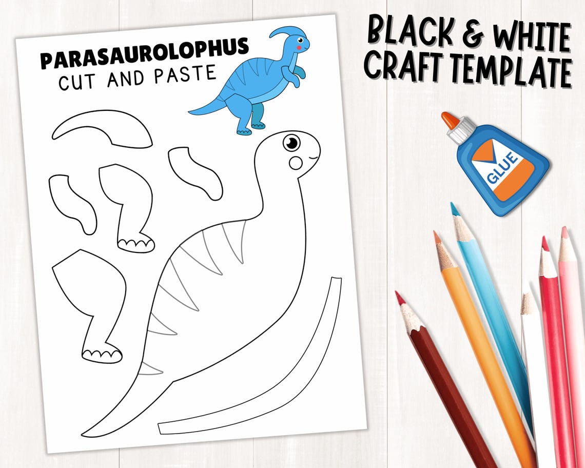 Parasaurolophus Dinosaur Craft Template | Animal Craft | Build a ...