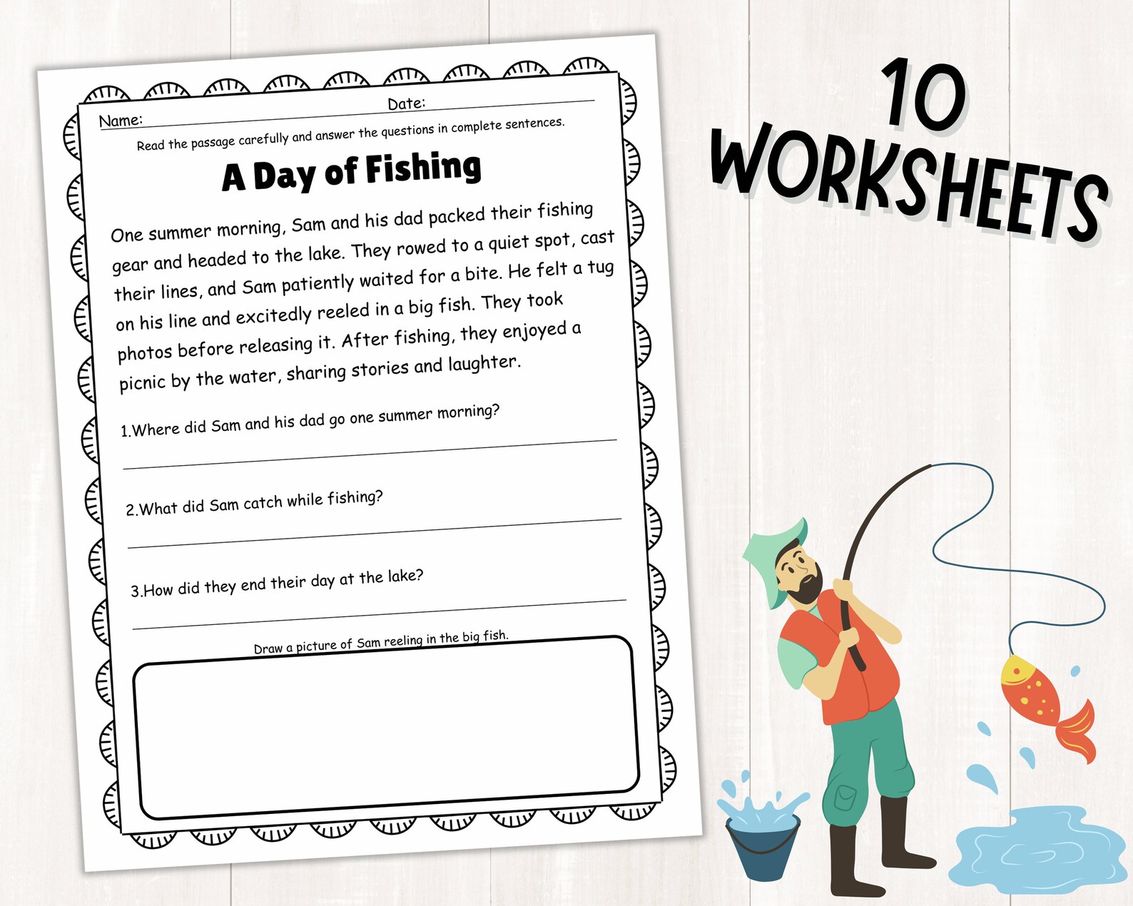 Summer Reading Comprehension Printable Worksheets | Engaging Stories ...